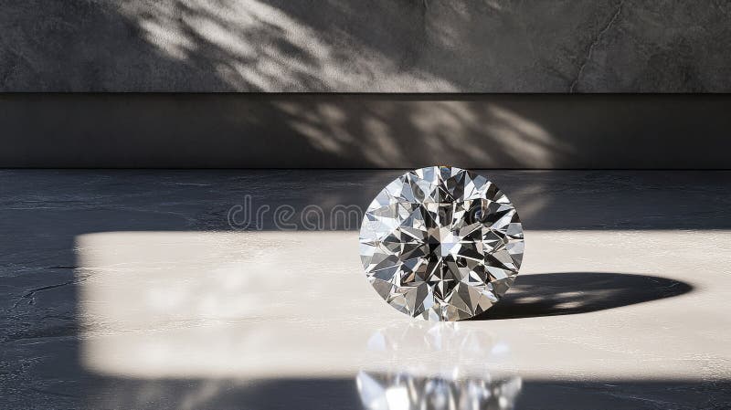 Sparkling Diamond on Smooth Surface with Dramatic Light and Shadow Play ...