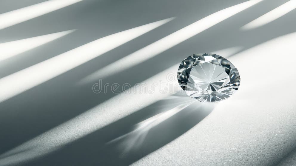 Sparkling Diamond on Smooth Surface with Light Reflections and Shadows ...