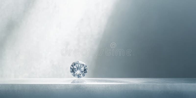 Sparkling Diamond on Smooth Surface with Subtle Lighting Highlighting ...