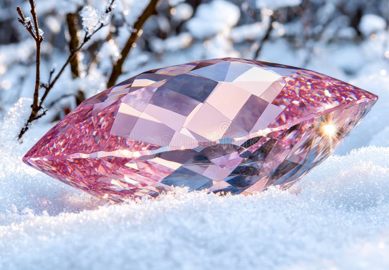 Sparkling Diamond in the Snow Stock Illustration - Illustration of ...