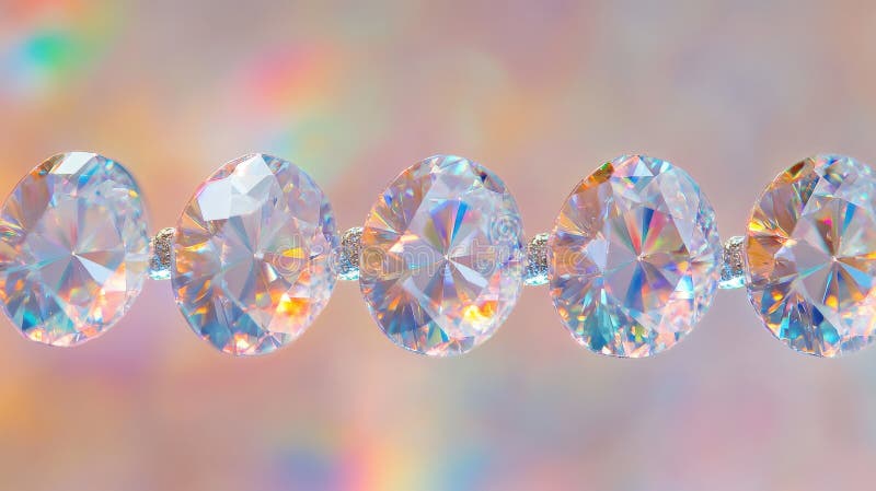 Sparkling Diamond Strand with Rainbow Reflections Displaying Luxury and ...