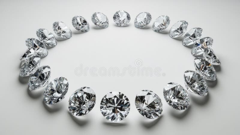 Sparkling Diamonds Arranged in a Perfect Circle Stock Illustration ...