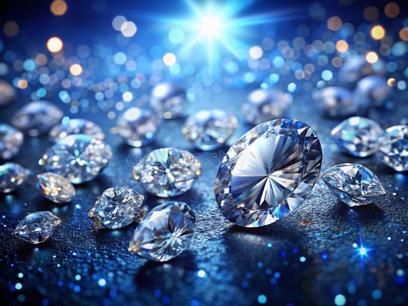 Sparkling Diamonds on Azure Canvas a Visual Symphony of Opulence and ...