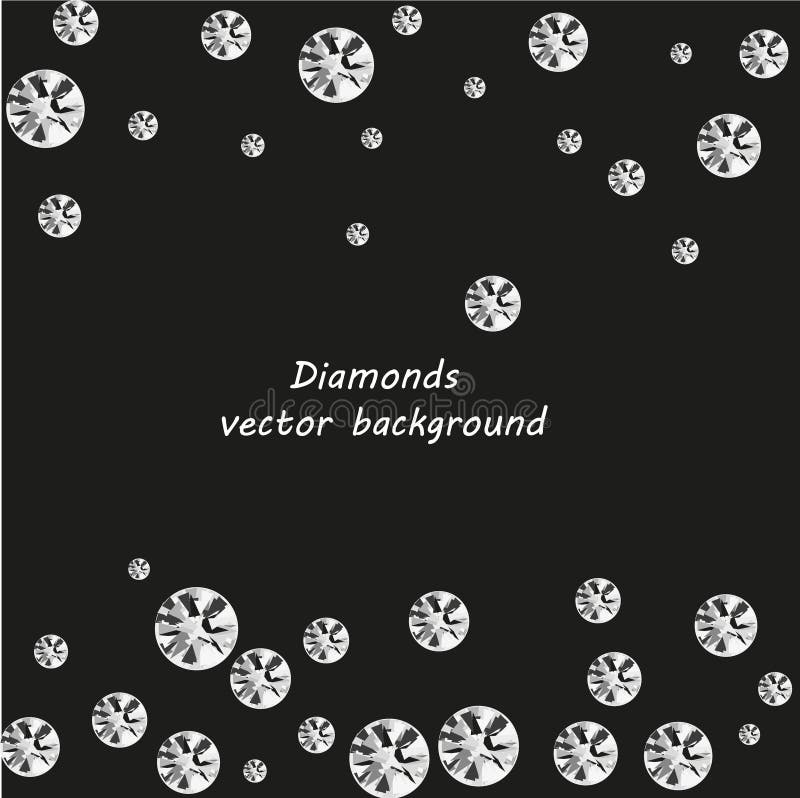 Sparkling Diamonds on Black Background Vector Collection Stock Vector ...