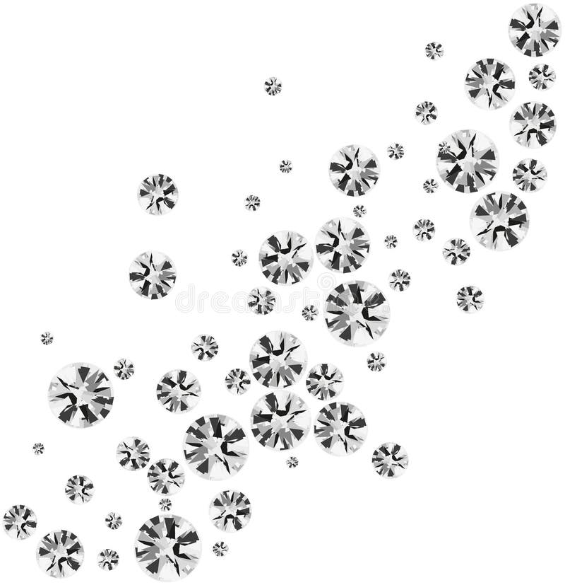 Sparkling Diamonds on Black Background Vector Collection Stock Vector ...