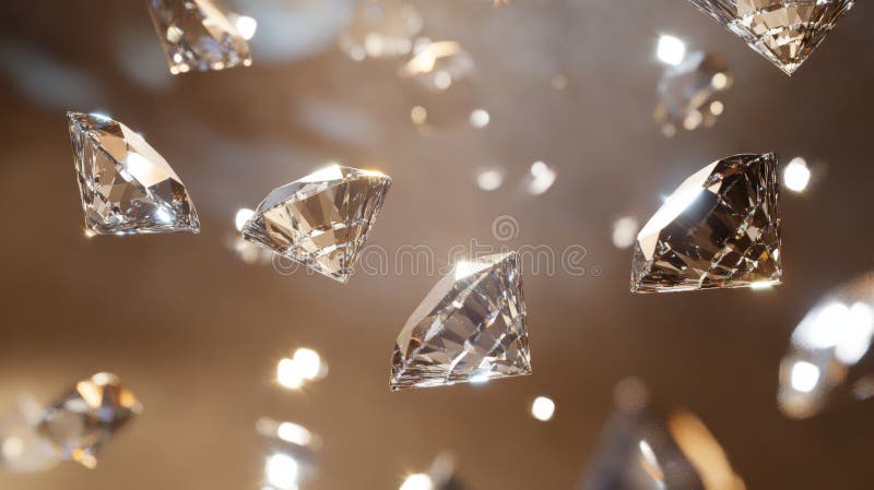 Sparkling Diamonds Falling Golden Light Stock Photos - Free & Royalty ...