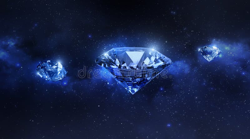 Sparkling Diamonds Floating in the Planet View from Space Stock ...