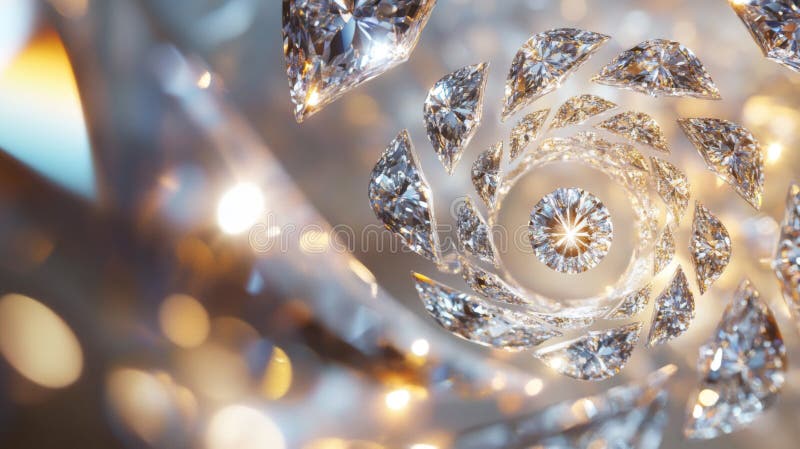 Sparkling Diamonds Form a Spiral Design Stock Illustration - Illustration of elegant, brilliance ...