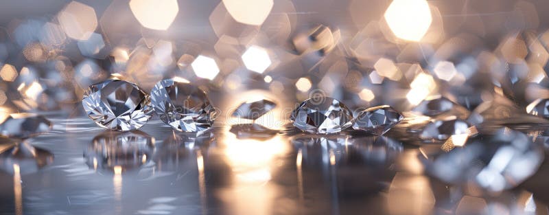 Sparkling Diamonds Glittering Against a Bright Light Backdrop Stock ...