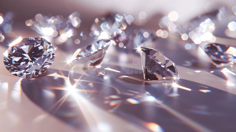 Sparkling Diamonds Glittering Against a Bright Light Backdrop Stock ...