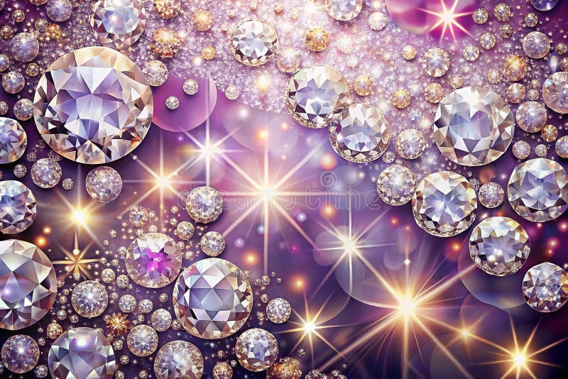 Sparkling Diamonds and Stars Background Stock Illustration ...