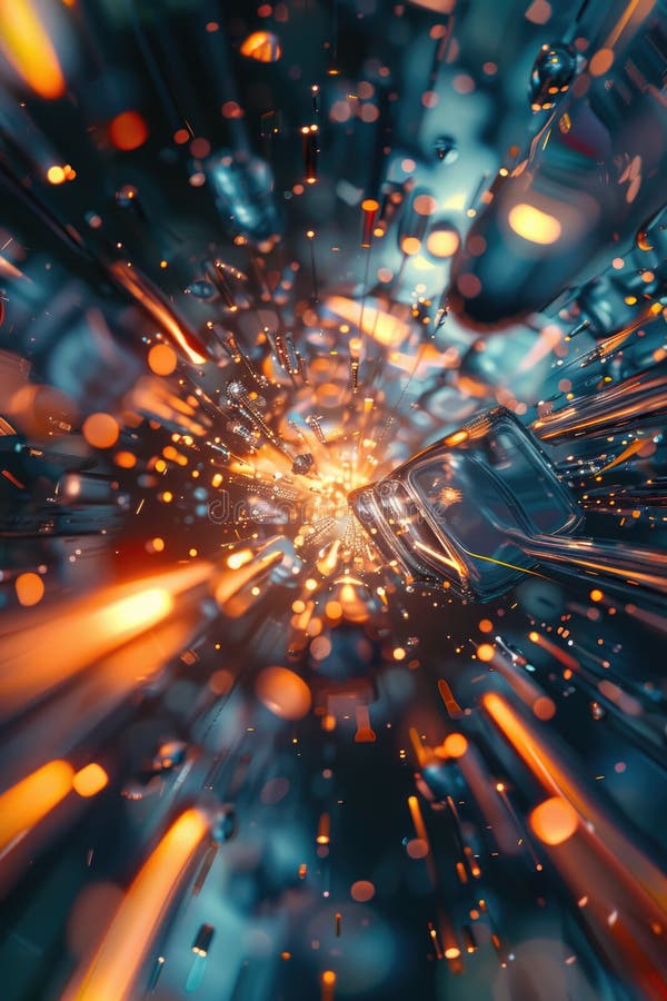 Sparkling Digital Explosion Stock Image - Image of sparkle, data: 366440391