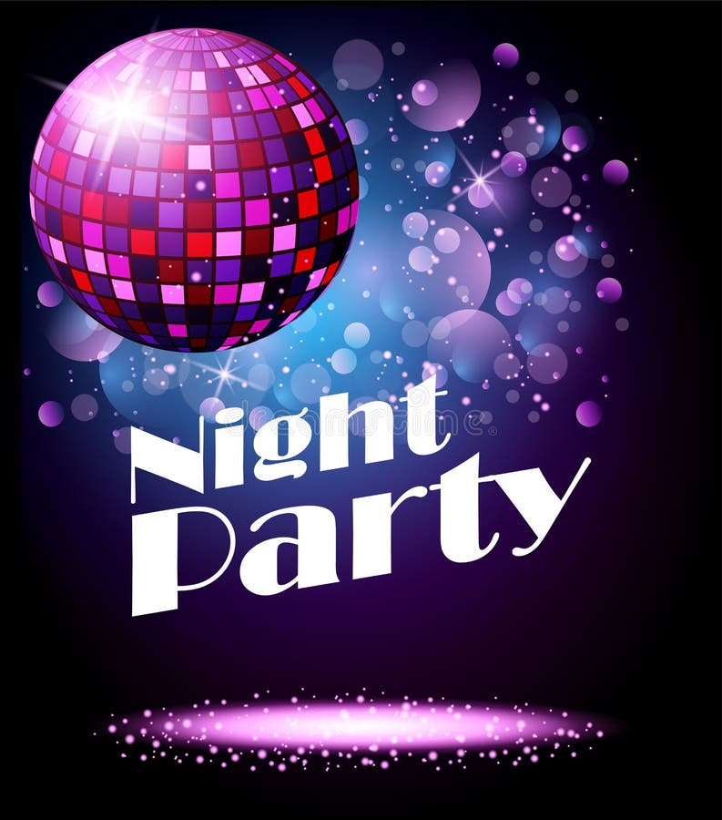 Sparkling Disco Ball. Night Party Stock Vector - Illustration of happy ...