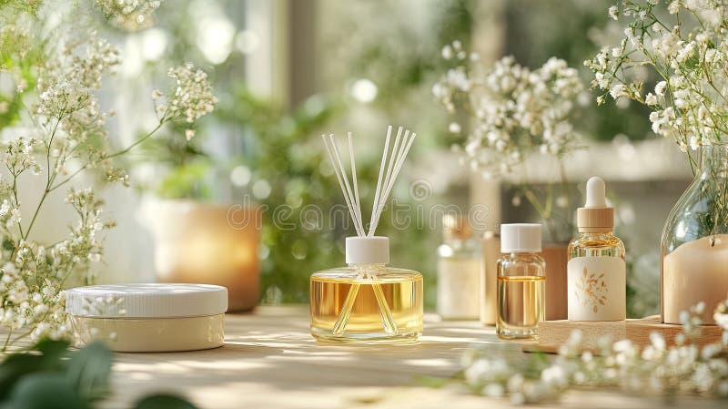A Sparkling Display of Essential Oils and Diffusers with Spring Stock ...