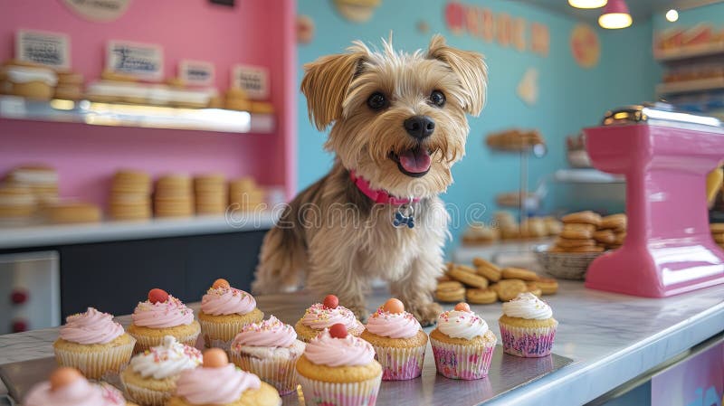 A Sparkling Dog Bakery with Trays of Decorated Dog-friendly Cupcakes ...