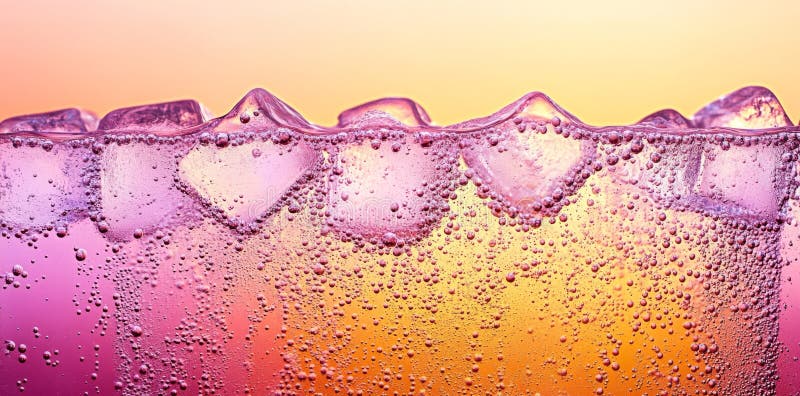 Sparkling Drinks in a Spectrum of Colors, Filled with Ice Bubbles ...