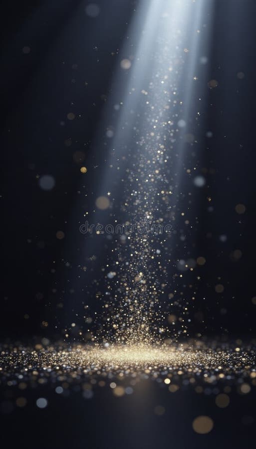 Sparkling Dust Particles Dance Amidst Elegant Grey Sparkle Rays ...