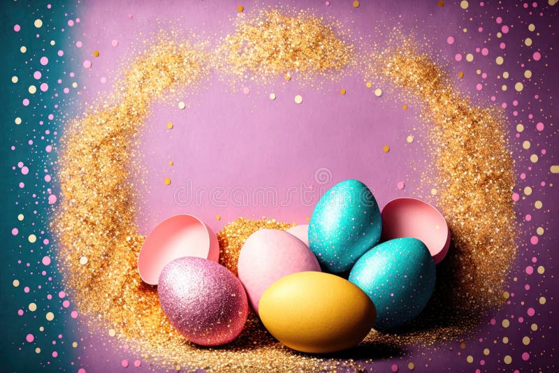 Sparkling Easter Egg Delight. Generative AI Stock Illustration - Illustration of grass, easter ...