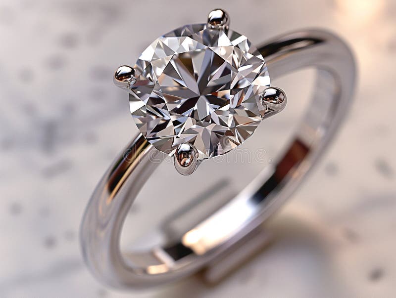 Sparkling and Elegant Shimmering Diamond Ring on Smooth Surface Stock ...
