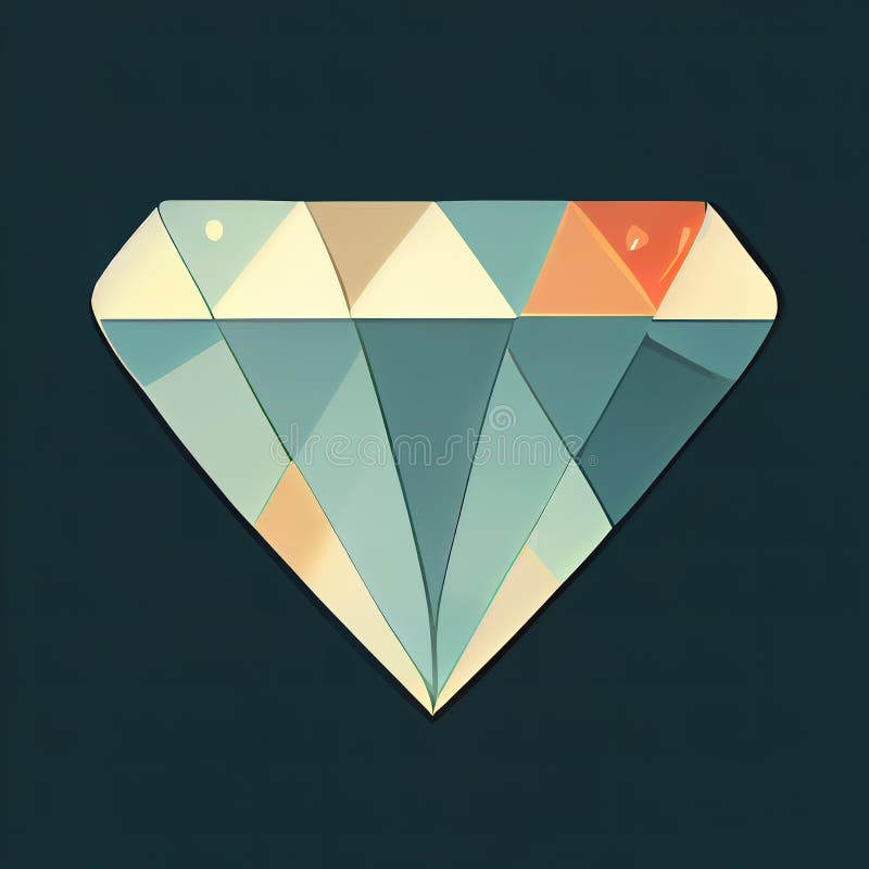 Sparkling Faceted Stone Icon Isolated on Blue Background. Stylized ...