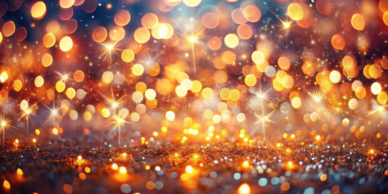 Sparkling Festive Background with Golden Lights and Shimmering Glitter ...