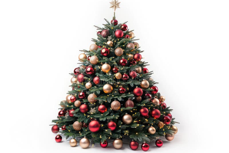 Sparkling Festive Tree on White Background Stock Illustration ...