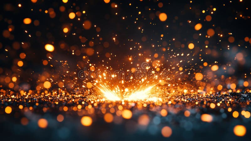 Sparkling, Fiery Explosion on a Dark Surface Stock Photo - Image of ...