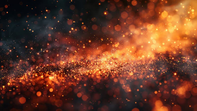 Sparkling Fire Embers: Abstract Dark Background with Glittering Fire ...