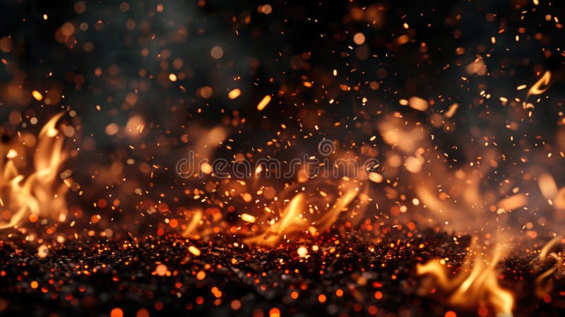 Sparkling Fire Embers stock illustration. Illustration of particles ...