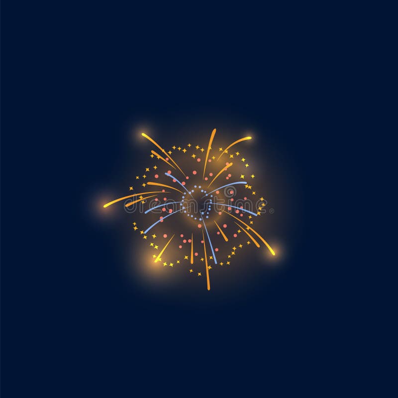 Sparkling Firecracker Explosion, Vector Cartoon Glowing Golden Bursting ...