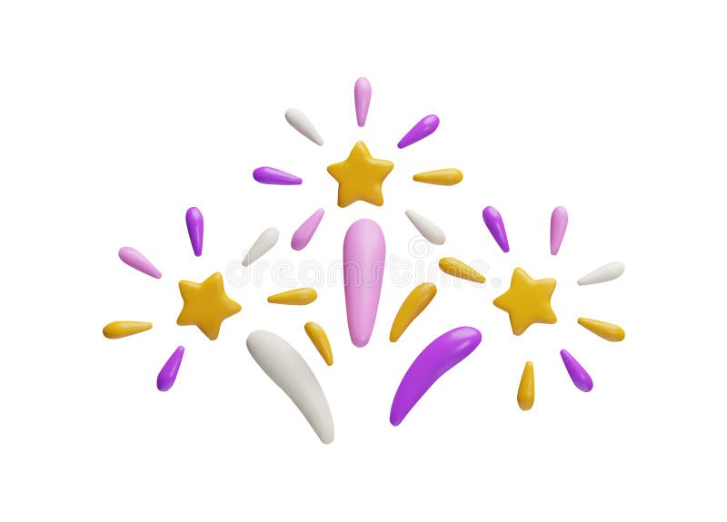 Sparkling Firework Explosion, Firecracker Pattern with Stars 3D Plastic ...
