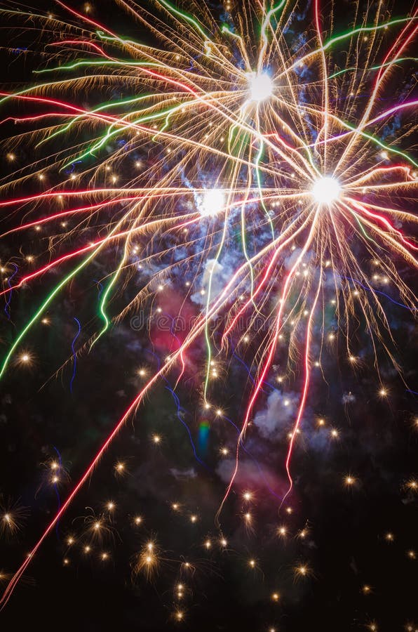 Fireworks on a black sky stock photo. Image of explode - 46442230