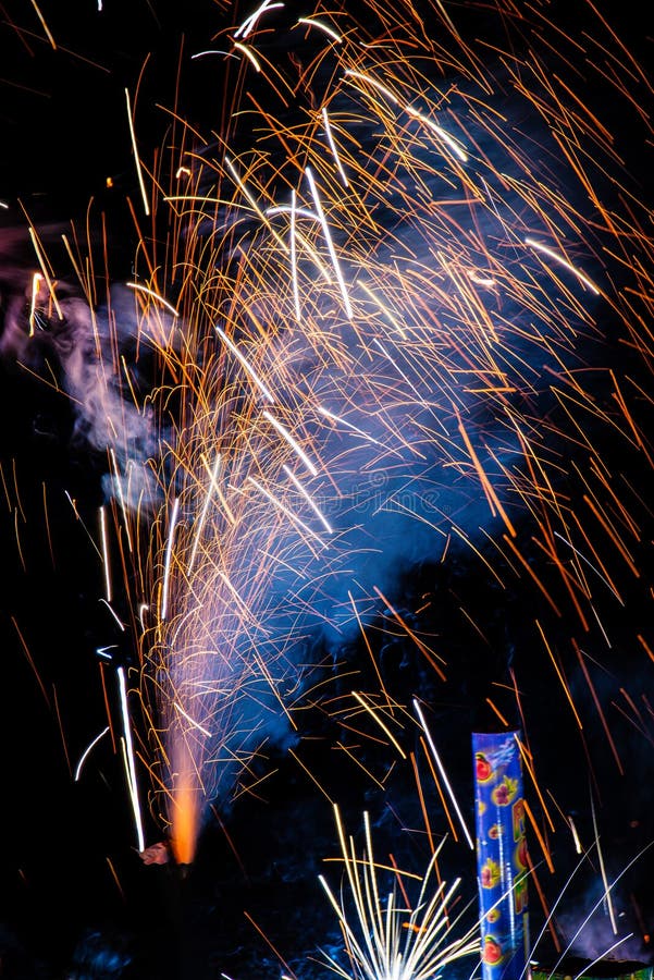 Sparkling Fireworks in the Dark Night Sky Overlay Background Stock ...