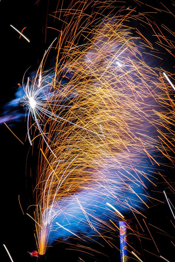 Sparkling Fireworks in the Dark Night Sky Overlay Background Stock ...