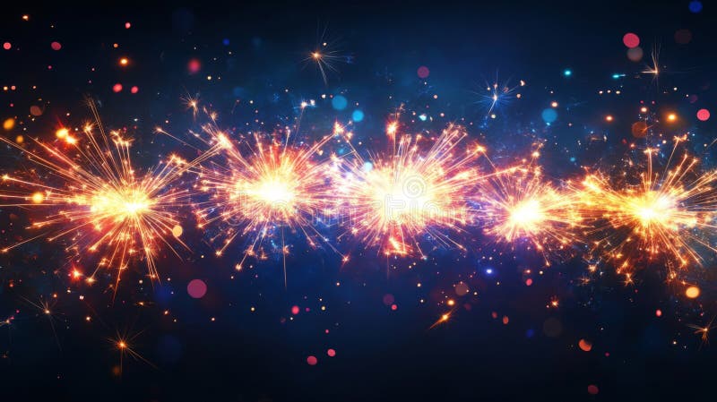 Sparkling Fireworks Display Bright Celebration Night Stock Image ...