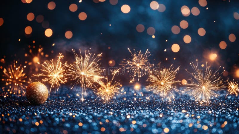 Sparkling Fireworks Display in Festive Nighttime Celebration with ...