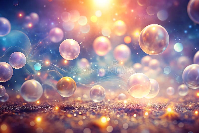 Sparkling, Floating Orbs in a Magical, Glittering Scene Stock ...
