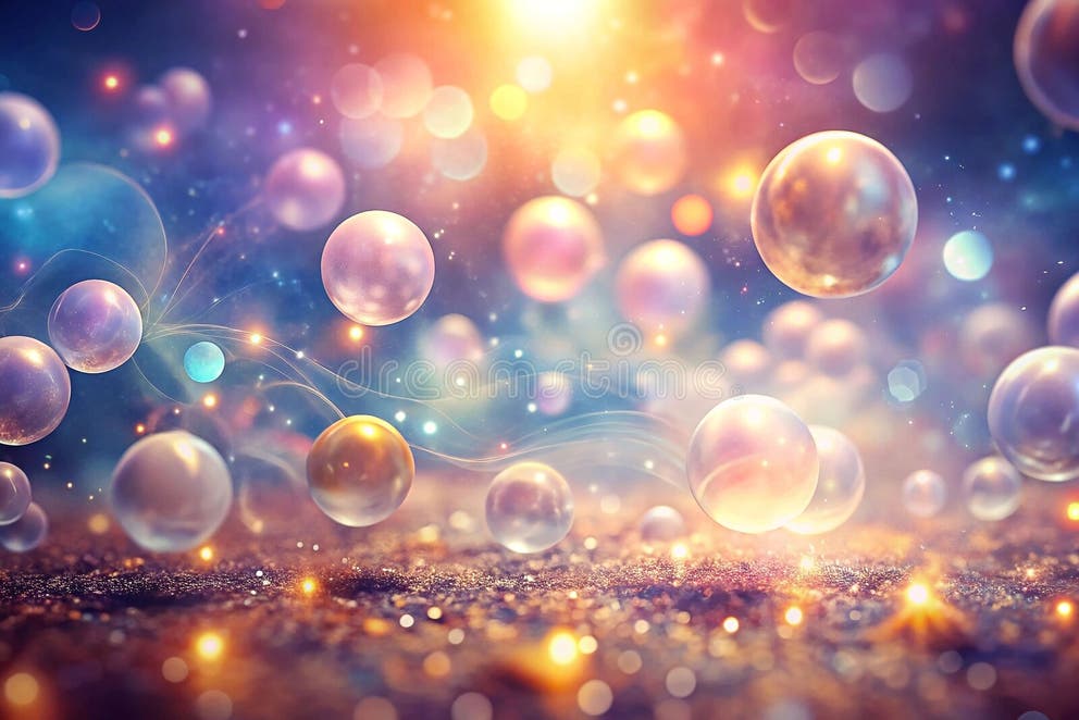 Sparkling, Floating Orbs in a Magical, Glittering Scene Stock ...