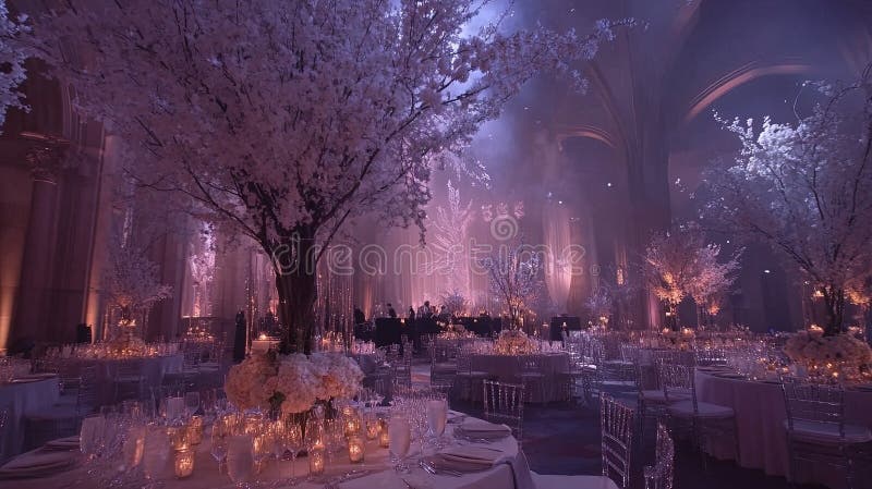 A Sparkling Gala Dinner with Elegant Centerpieces and an Upscale Menu ...