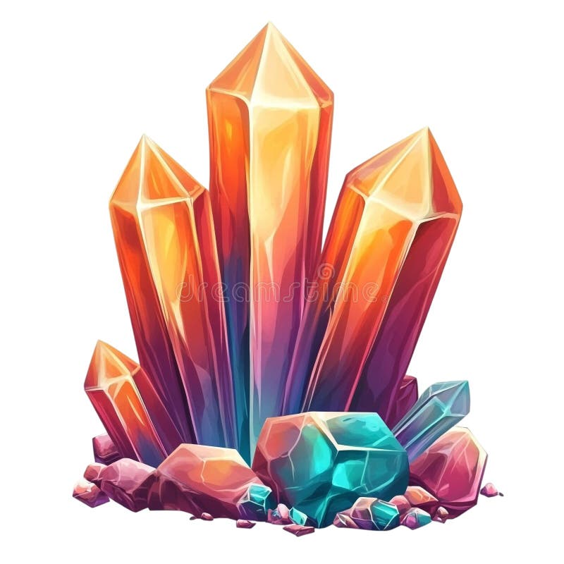 Sparkling Gem Cluster Magical Crystals Glowing Treasure Stock Photo ...