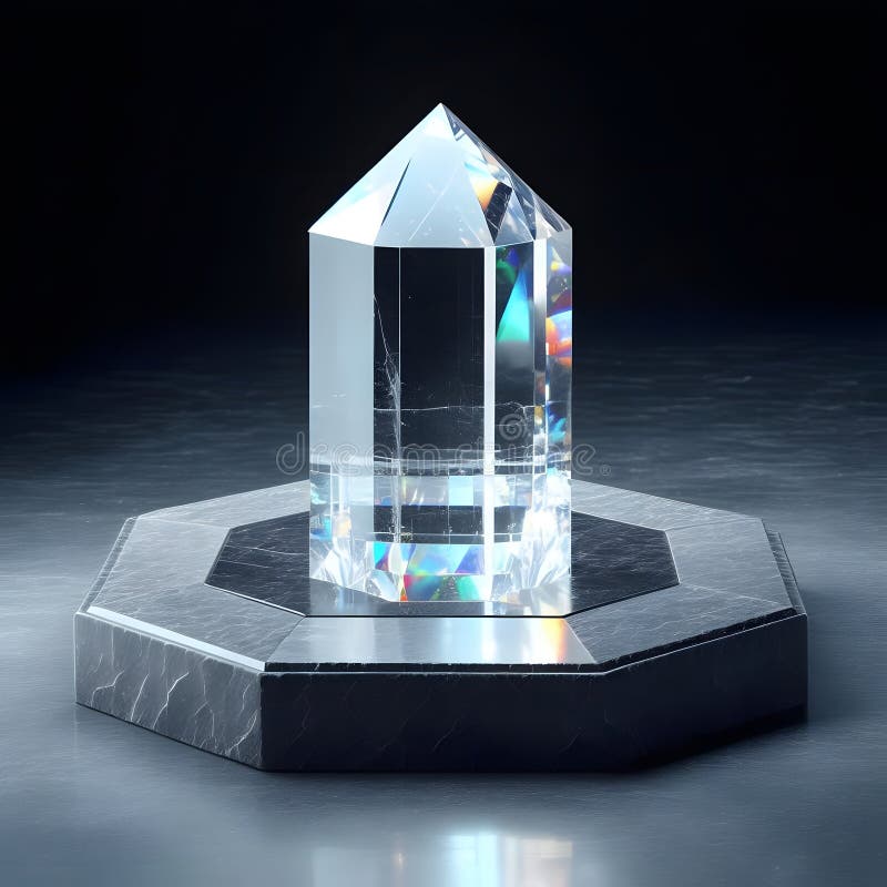 Sparkling Gem Hexagonal Stone Podium in Elegant Prismatic Design Stock ...