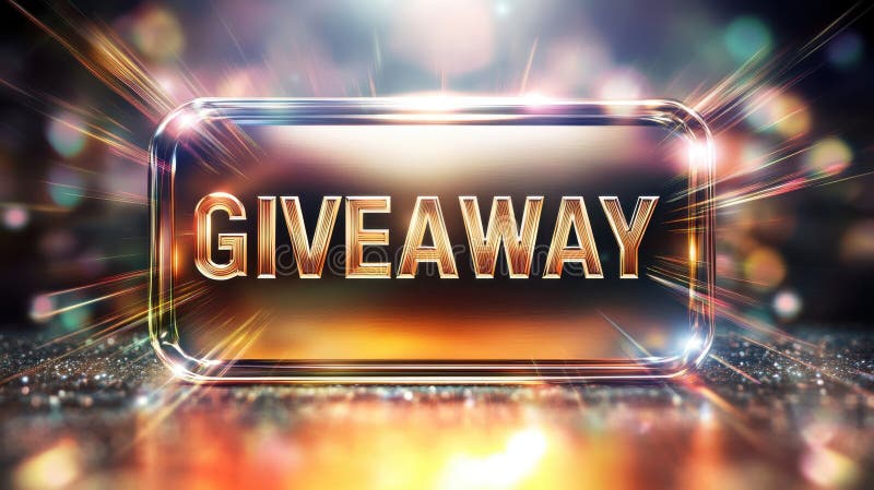 Sparkling Giveaway Sign Shining with Colorful Light Effects Stock Photo ...