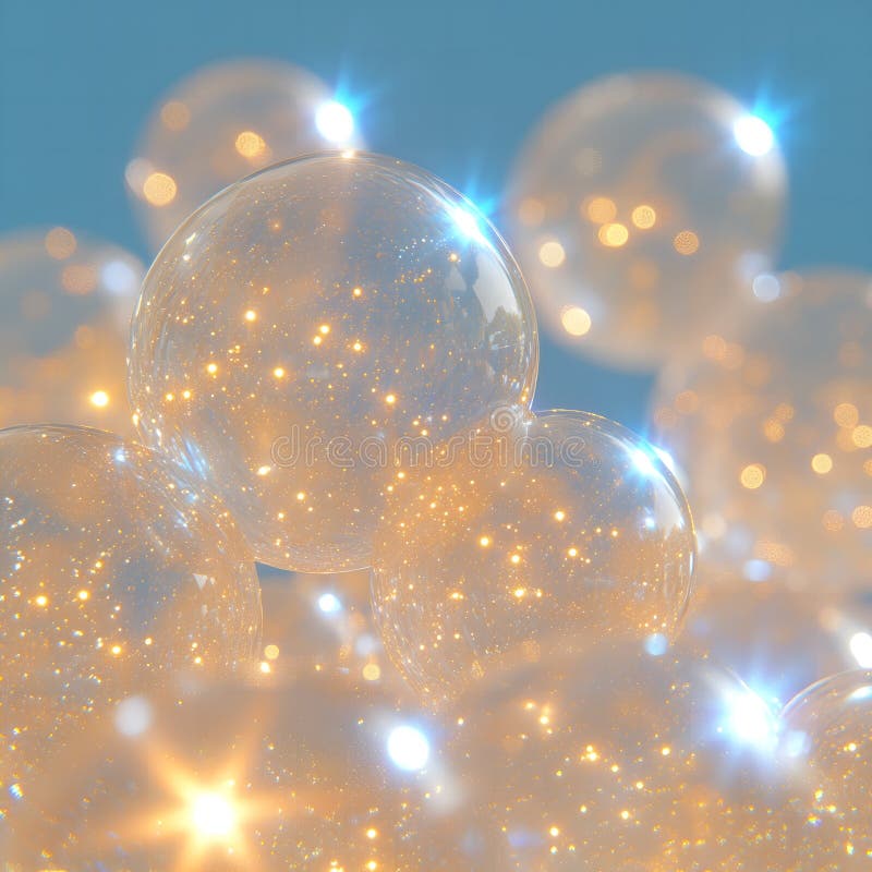 Sparkling Glass Spheres Background Shimmering Light Abstract Texture ...