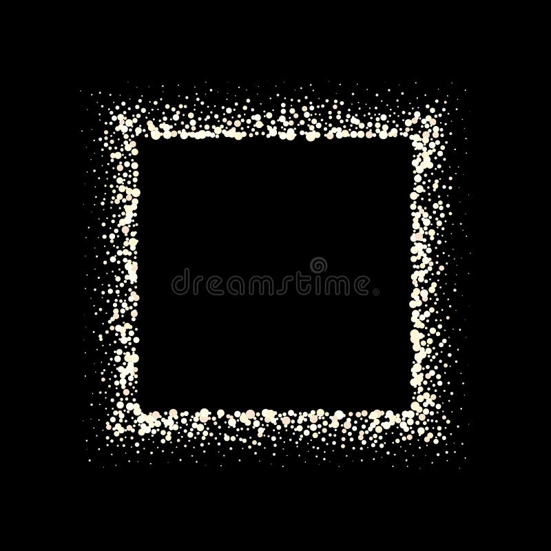 Sparkling Glitter Border, Frame. Falling Silver Dust on Black ...