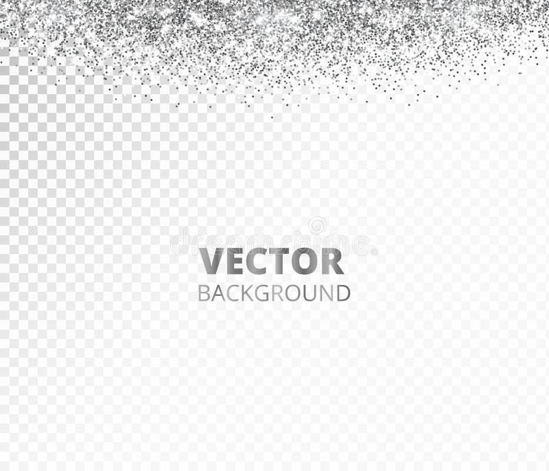Sparkling Glitter Border, Frame. Falling Silver Dust Isolated on ...