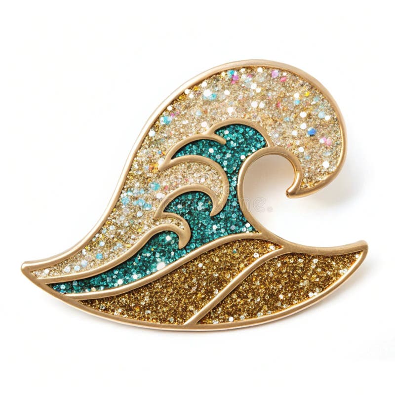 Sparkling Glitter Wave Vector Symbol Isolated on White Background Stock ...