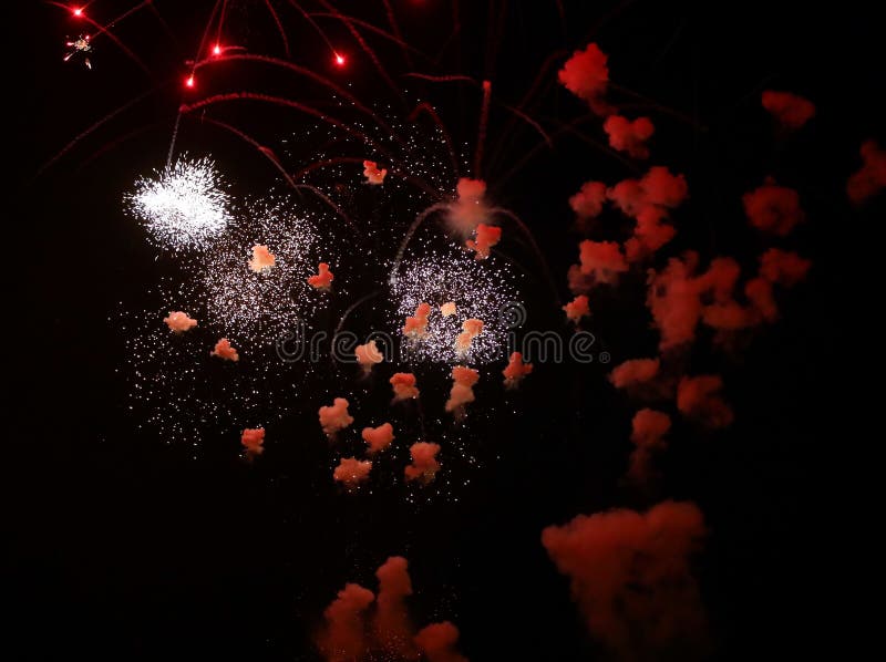 Many Sparkling Glittering Fireworks Exploded Sky Celebrations National ...