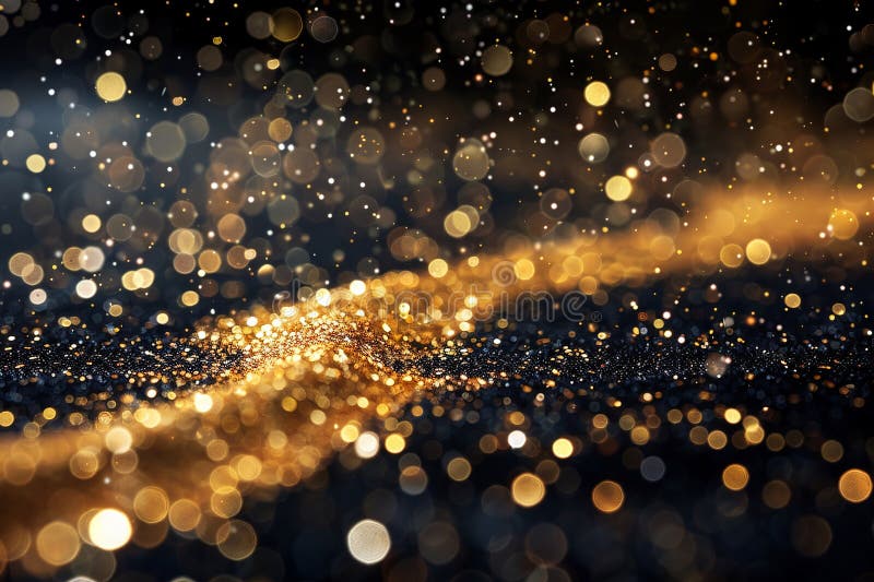 Sparkling Gold Confetti Edges on Black, Setting the Scene for an ...