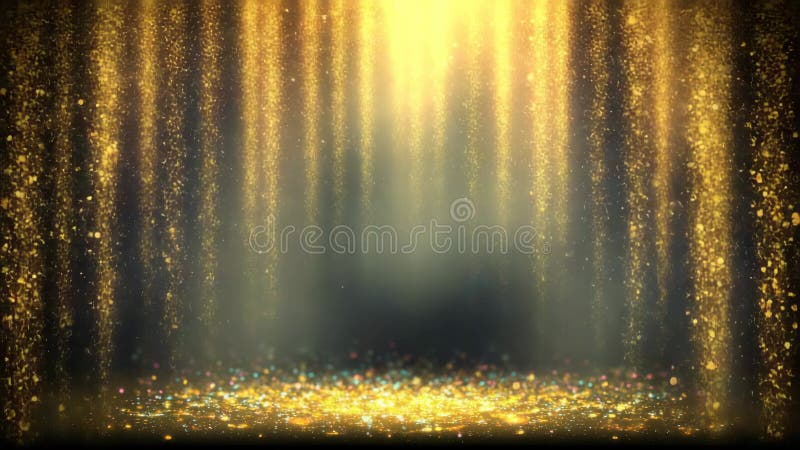 Sparkling Gold Glitter Background with Dramatic Spotlight Effect Stock ...
