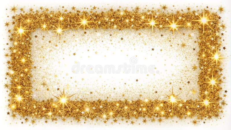 Sparkling Gold Glitter Confetti Rectangle Border Perfect for ...